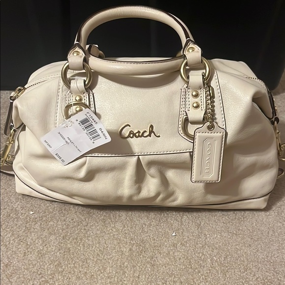 Coach | Bags | Coach Cream Satchel With Gold Hardware | Poshmark